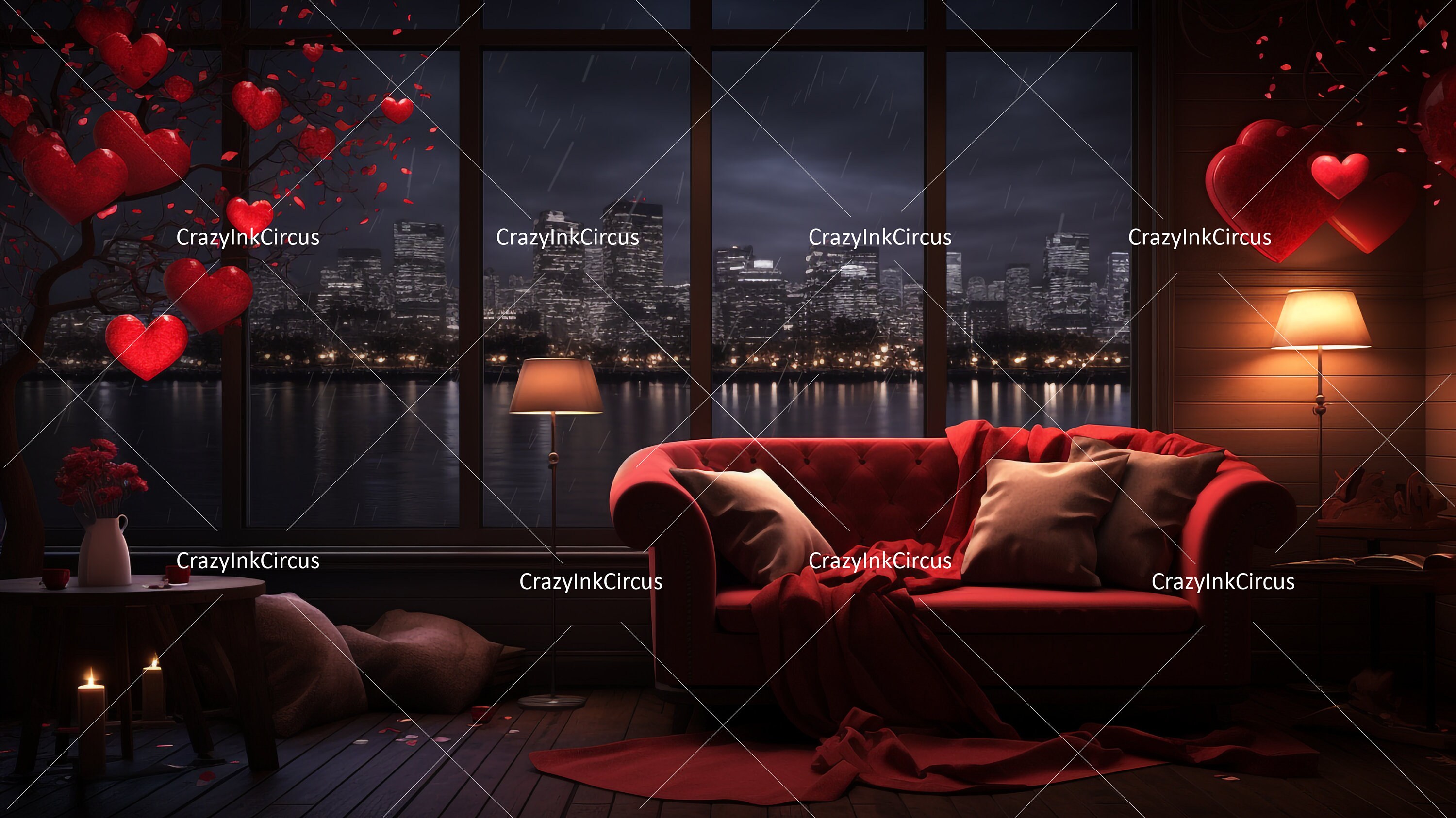 Animated Background - Home Date for Valentine's Day - Romantic Evening ...