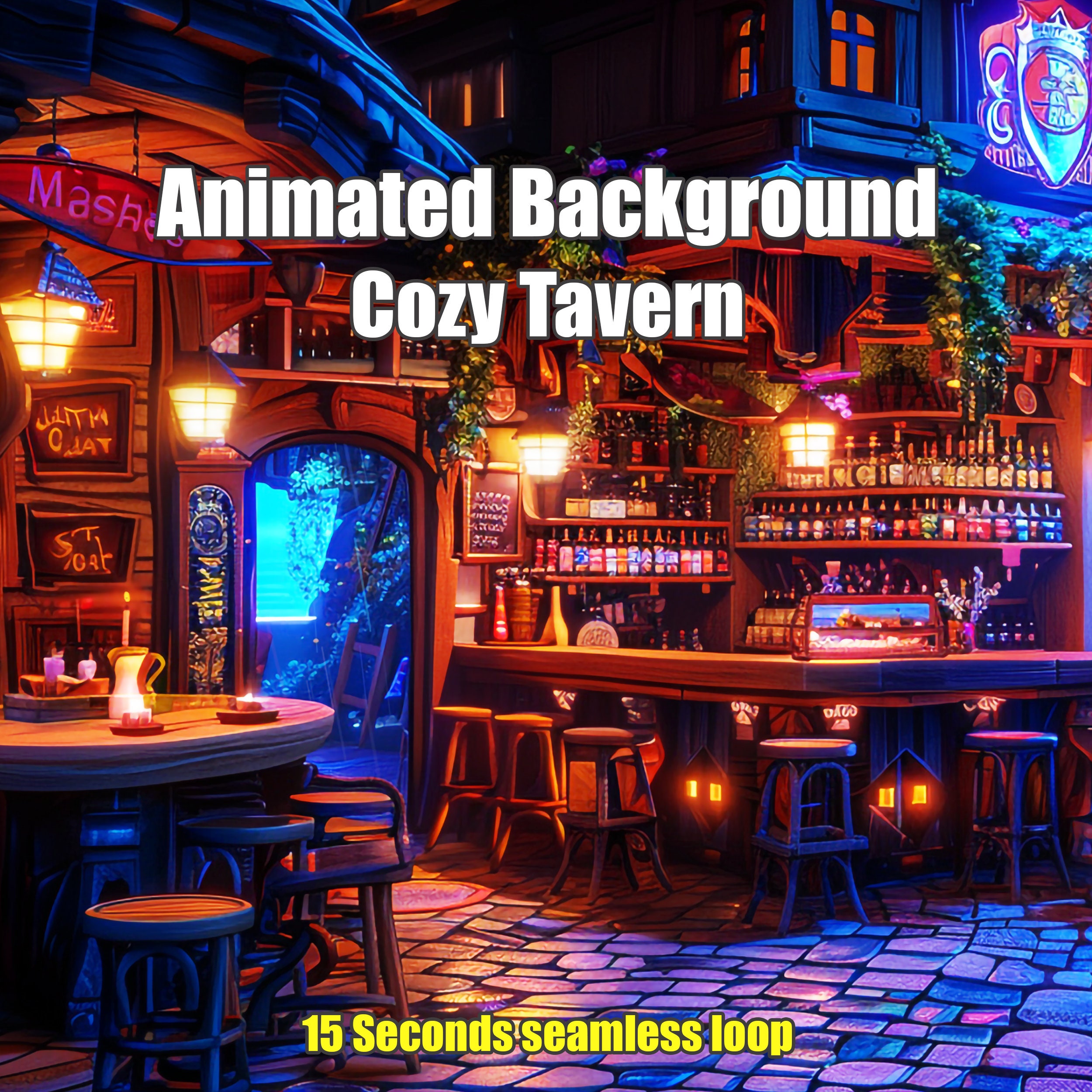 Animated Background - Cozy Tavern - Hearthside Haven Vibes - Perfect ...