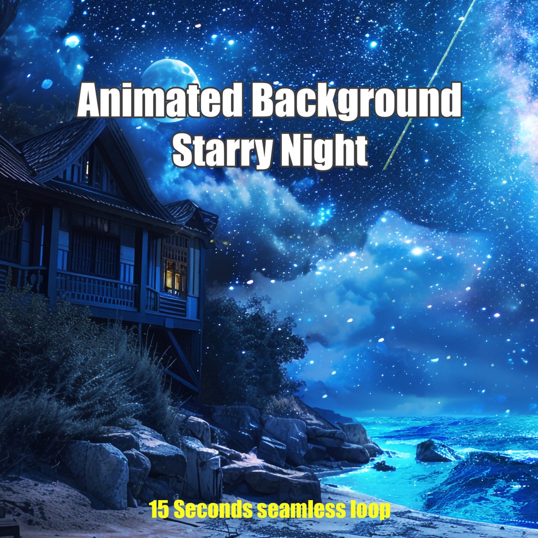 Animated Background - Starry Night - Celestial Serenity, Isolated Cabin ...