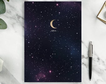 Personalized Celestial Journal, Night Sky Dream Notebook, Small Travel ...