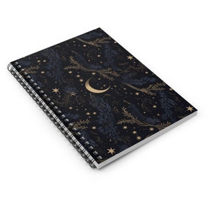 Moon and Stars Notebook | Spiral Bound | Celestial Journal | A5 ...