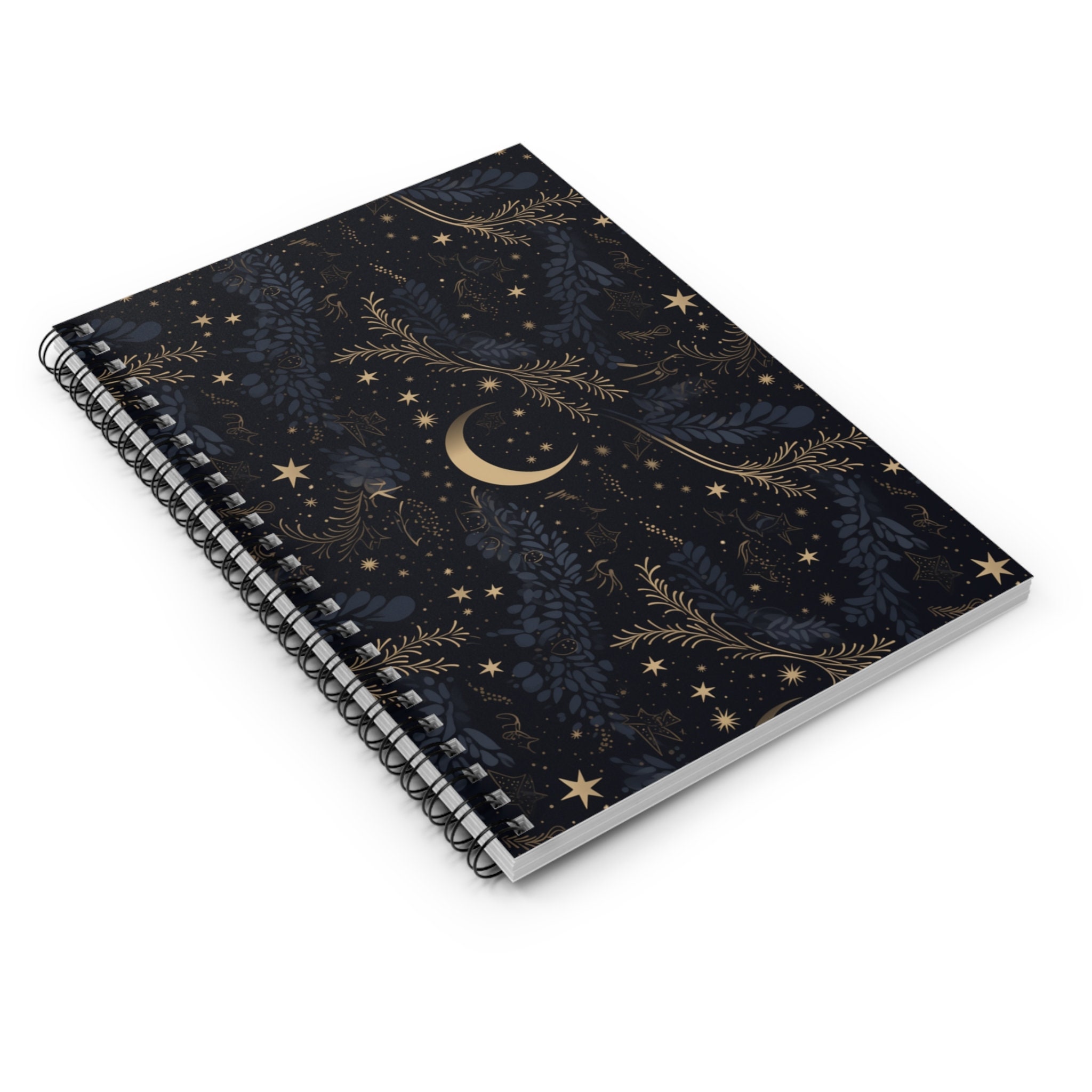 Moon and Stars Notebook | Spiral Bound | Celestial Journal | A5 ...