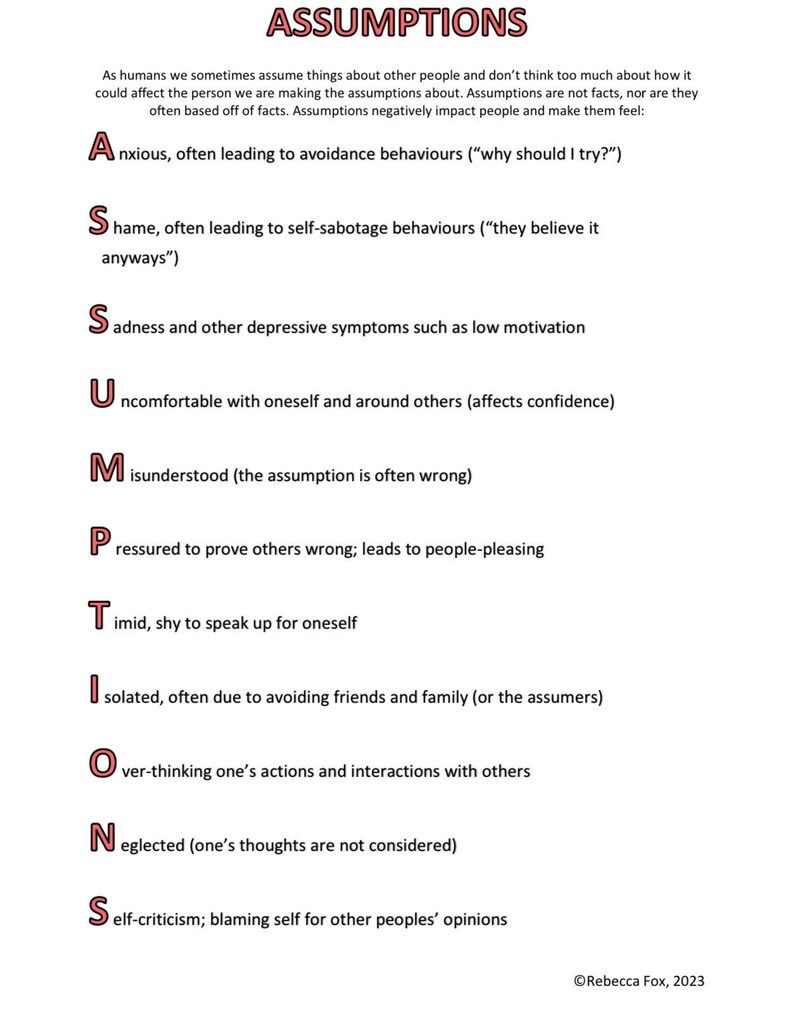 Assumptions Worksheet - Etsy