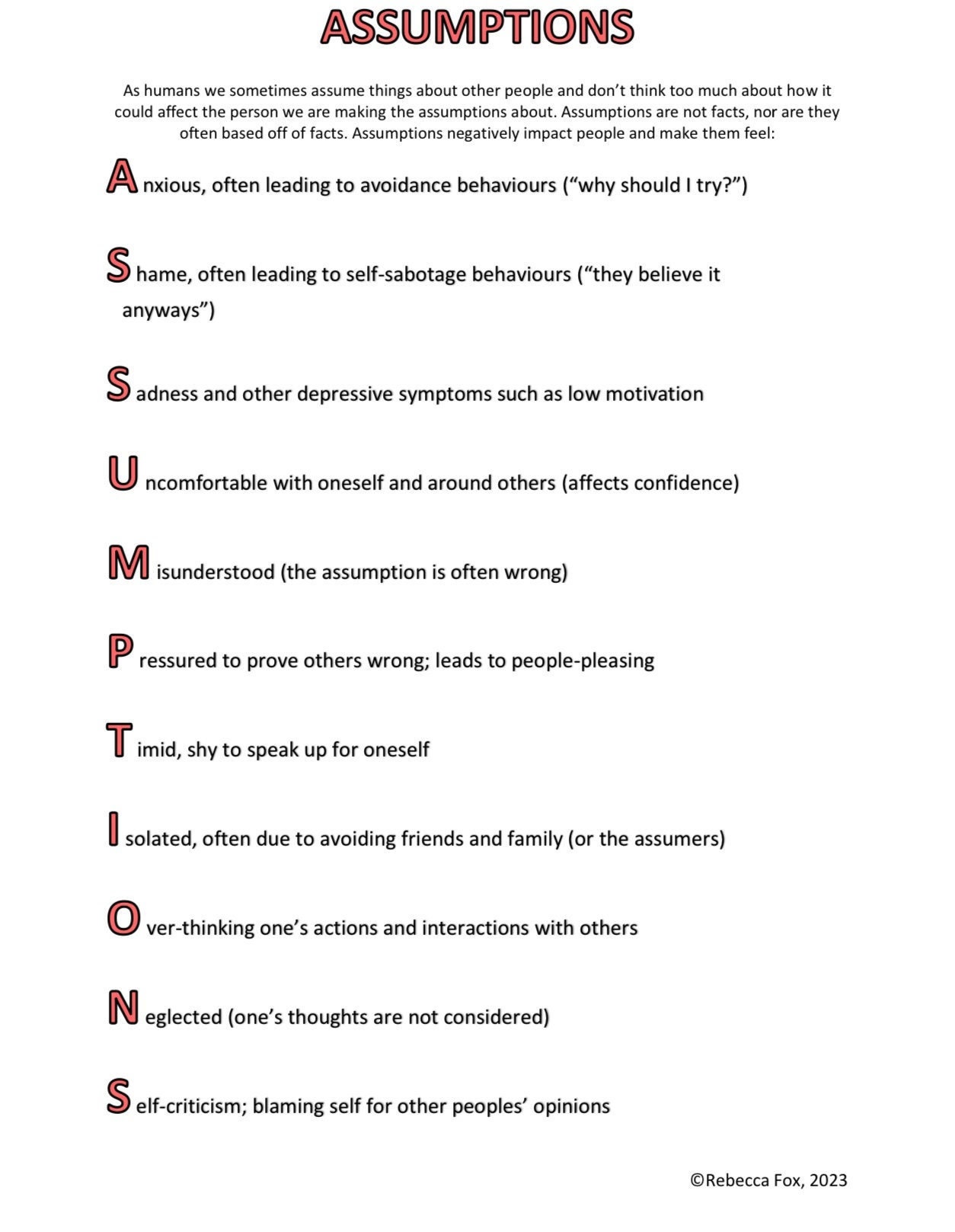Assumptions Worksheet - Etsy