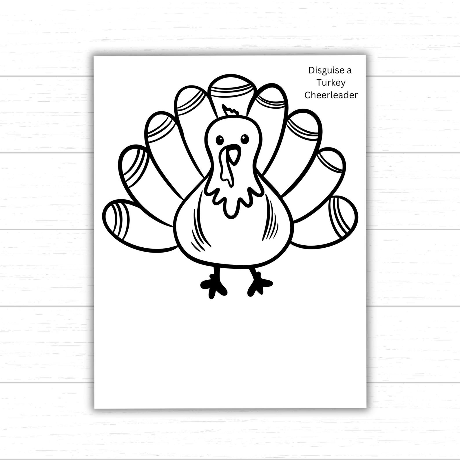 Disguise a Turkey Cheerleader, Cheerleader Turkey, Printable ...