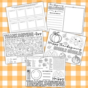 Thanksgiving Placemat Activity Printable, Thanksgiving Placemats, Fall ...