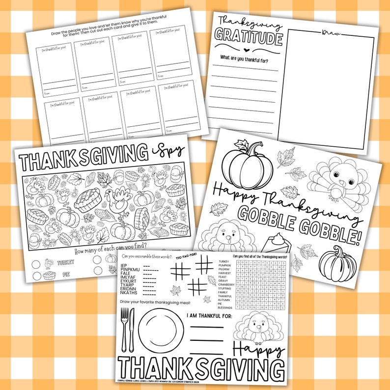 Thanksgiving Placemat Activity Printable, Thanksgiving Placemats, Fall ...