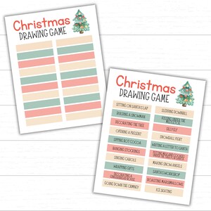 Christmas Drawing Game, Christmas Party Games, Printable Christmas ...
