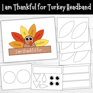 Turkey Headband Craft, Turkey Hat Paper Crown, Thanksgiving Turkey ...