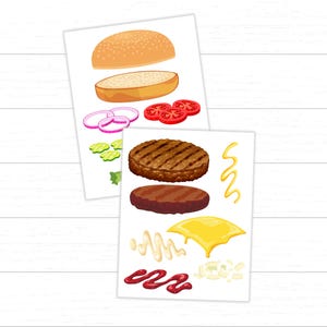 Build a Burger Printable Set, Hamburger Pretend Play, Craft for Kids ...