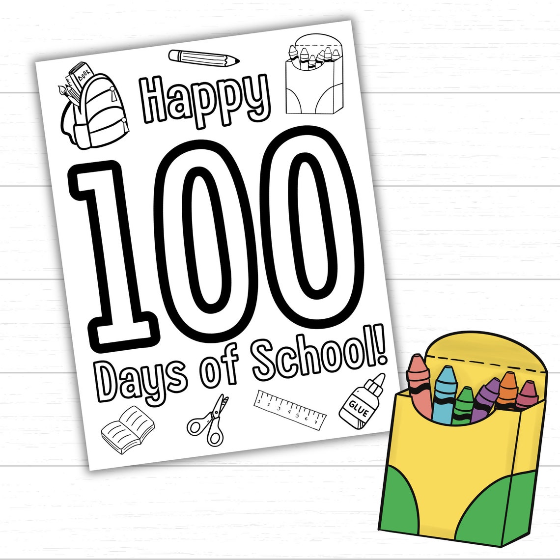 100th Day of School Coloring Page, Printable 100 Days of School ...