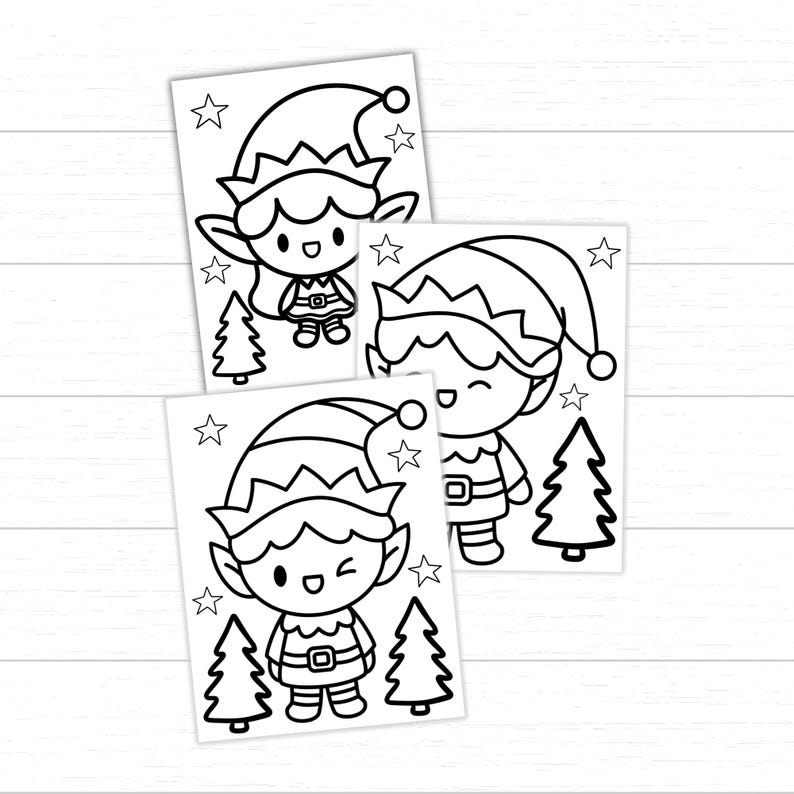 Christmas Elf Coloring Pages, Elf Activities, Printable Elf Coloring ...