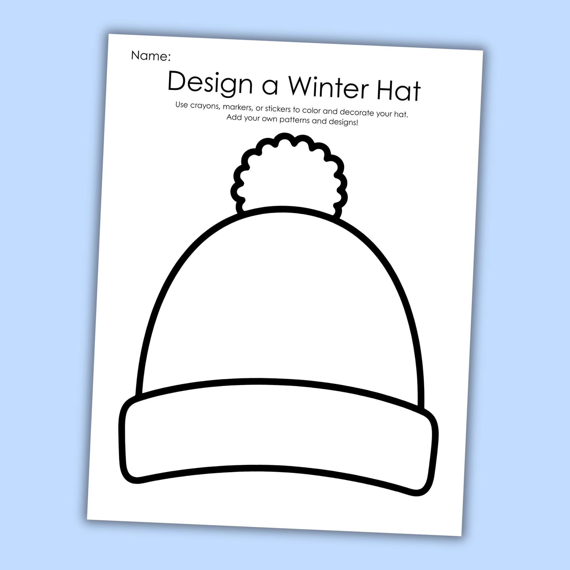 Design a Winter Hat Printable | 6 Winter Hat Templates for Kids ...