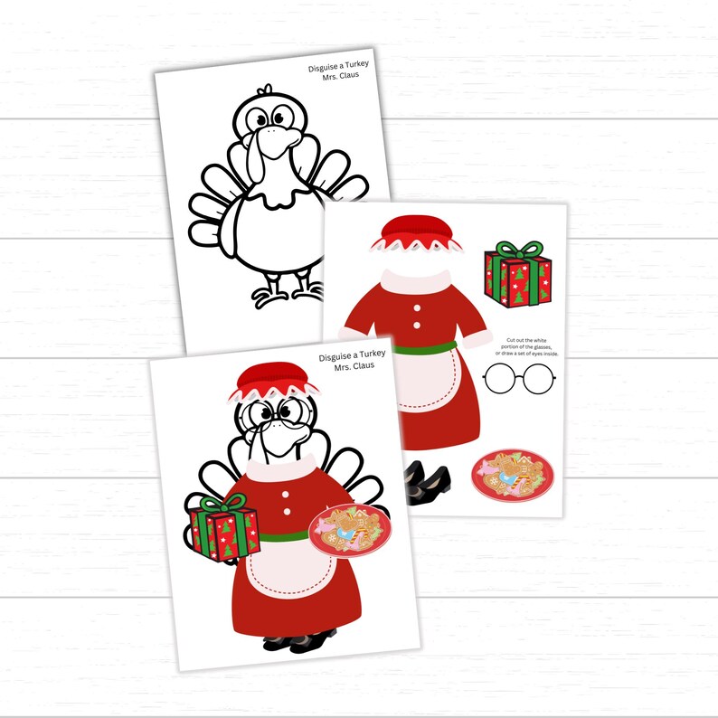 Disguise a Turkey Mrs. Claus, Mrs. Claus Turkey, Mrs. Claus Printable ...