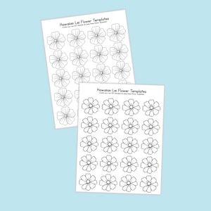 Printable DIY Hawaiian Lei Flower Templates, Flower Cutouts, Tropical ...