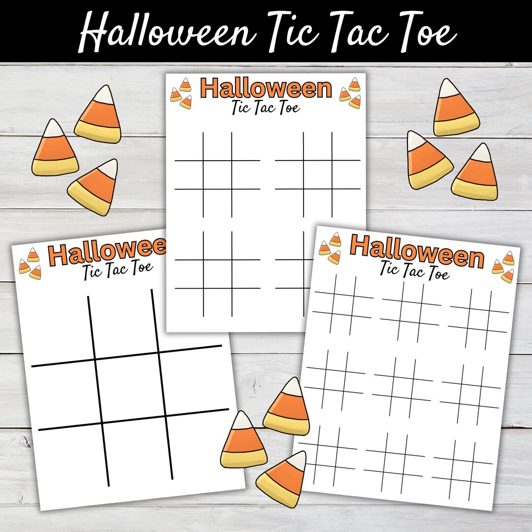 Halloween Tic Tac Toe Game, Tic Tac Toe Games, Kids Halloween Party ...