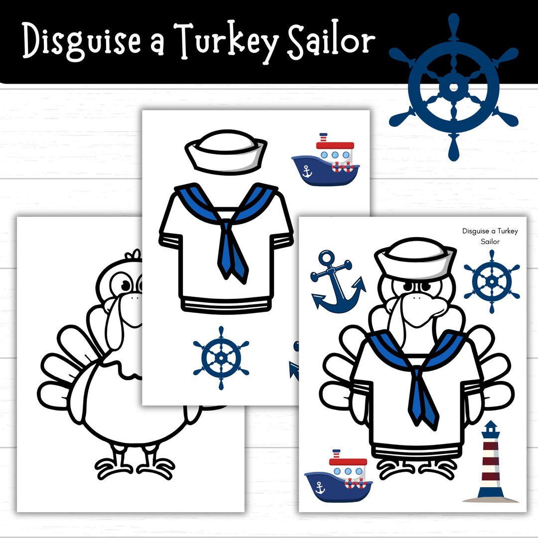 Disguise a Turkey Sailor, Turkey Disguise Project, Thanksgiving ...