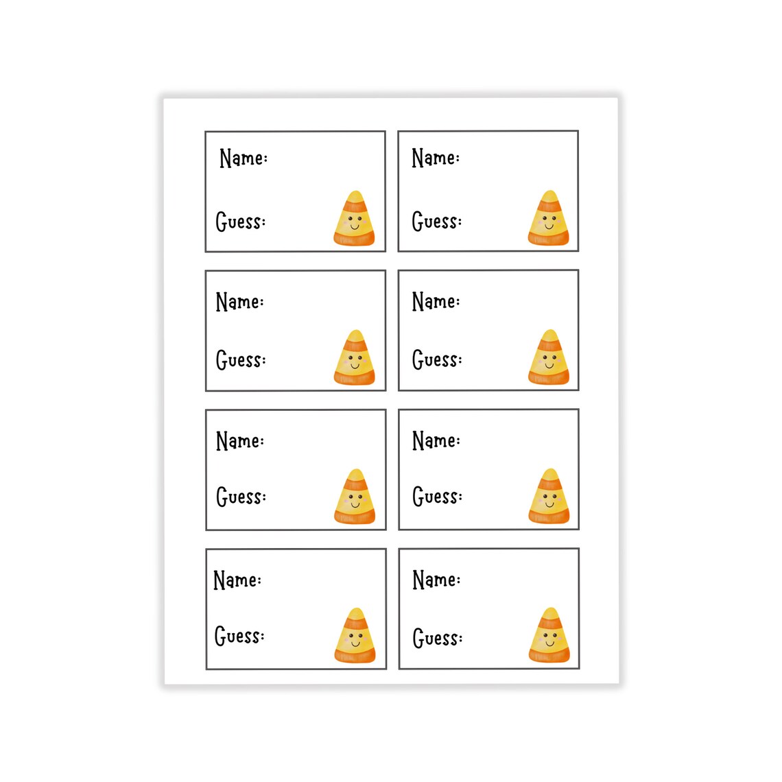 Candy Corn Guessing Game Printable, Halloween Guess How Many Game, How ...