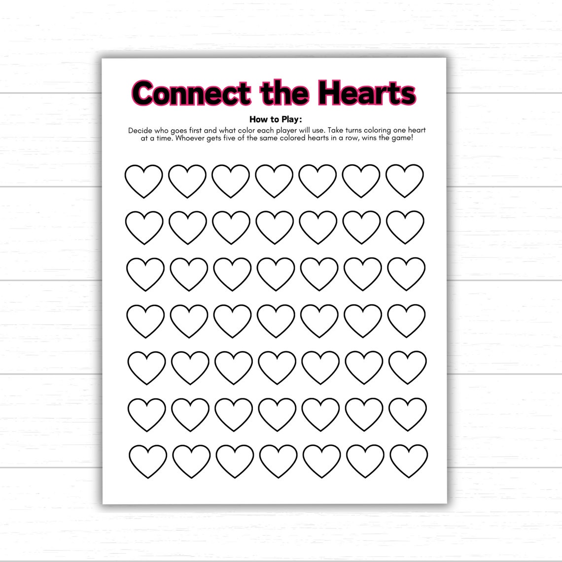 Connect the Hearts, Printable Games for Kids, Printable Activities for ...