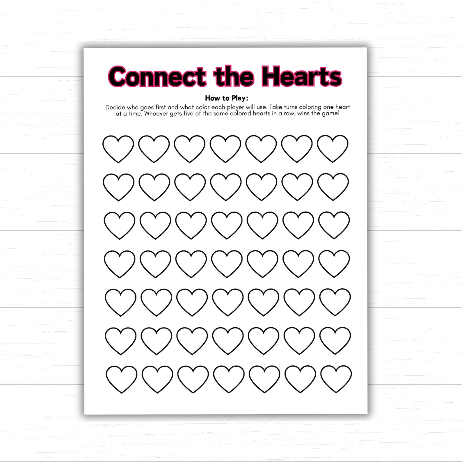 Connect the Hearts, Printable Games for Kids, Printable Activities for ...