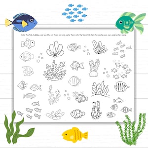 Build a Fish Tank Printable Coloring Activity for Kids, DIY Aquarium ...