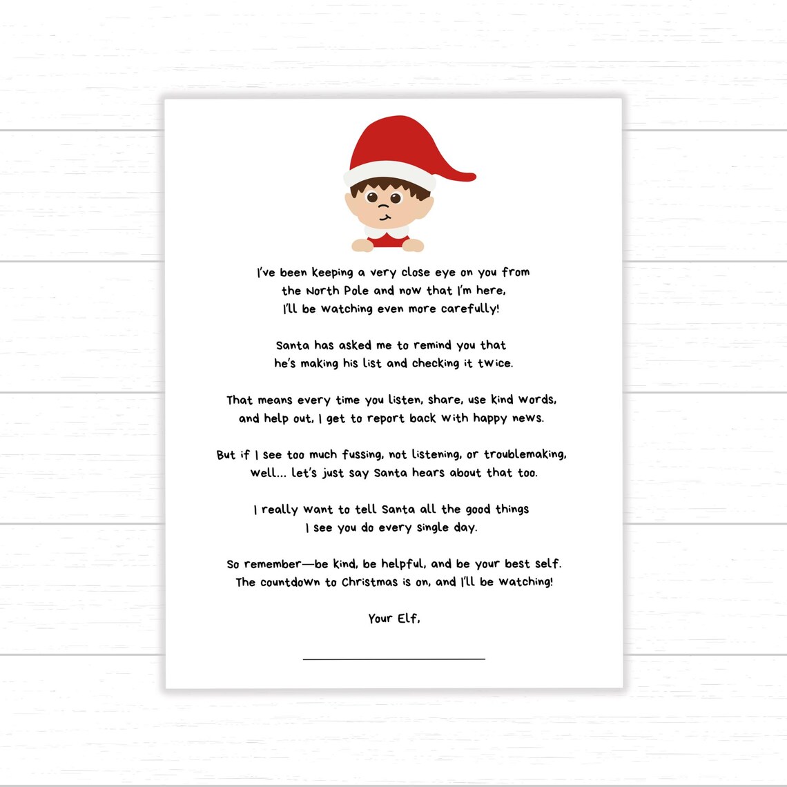 Elf Surveillance Pack Printable, Letter From Elf, Warning Letter ...