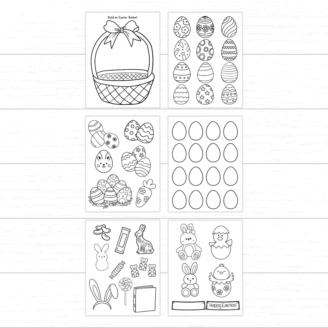 Build an Easter Basket Printable, Printable Easter Basket Coloring Page ...