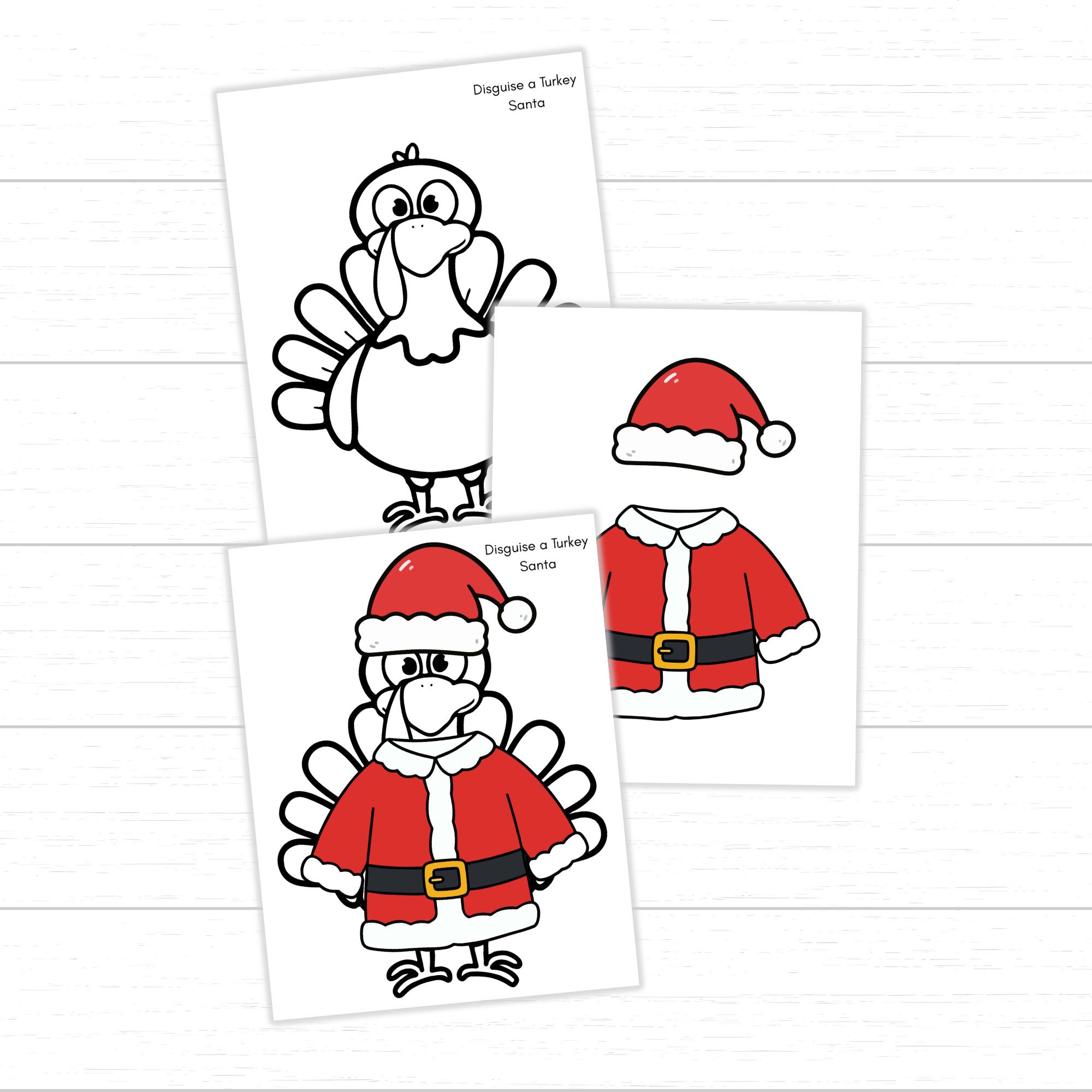 Disguise a Turkey Christmas Bundle, Printable Disguises, Santa, Mrs ...