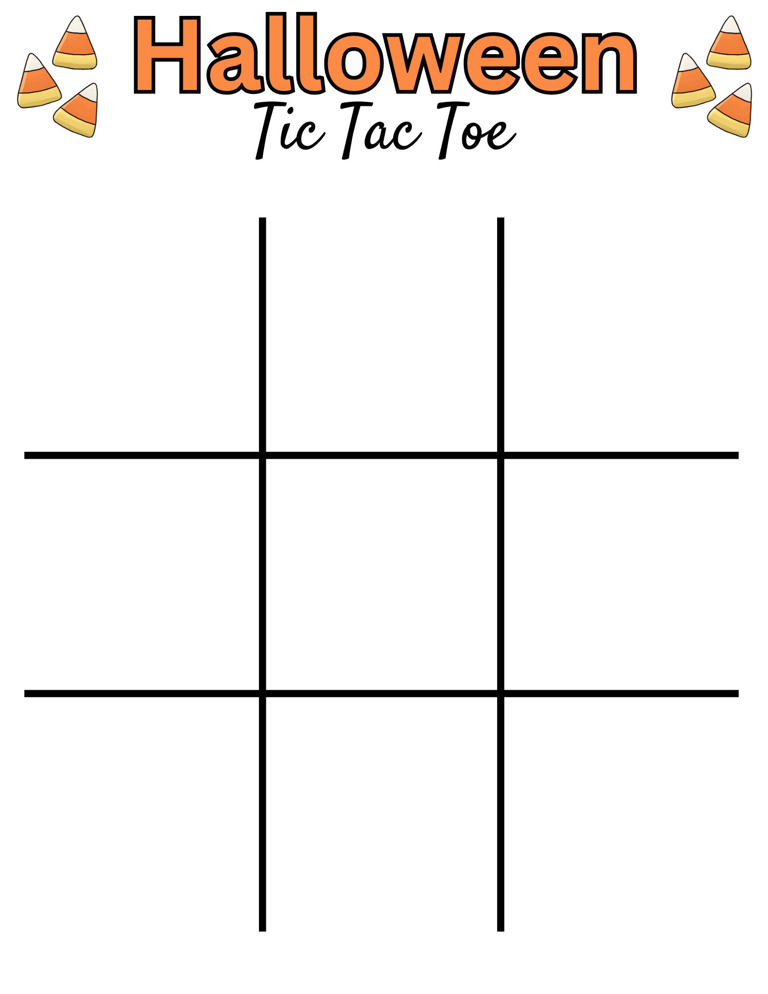 Halloween Tic Tac Toe Game, Tic Tac Toe Games, Kids Halloween Party ...