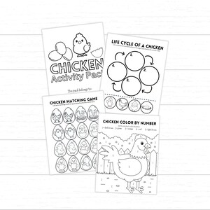 Chicken Activity Pack, Chicken Unit, Chicken Worksheets for Kids, Cute ...