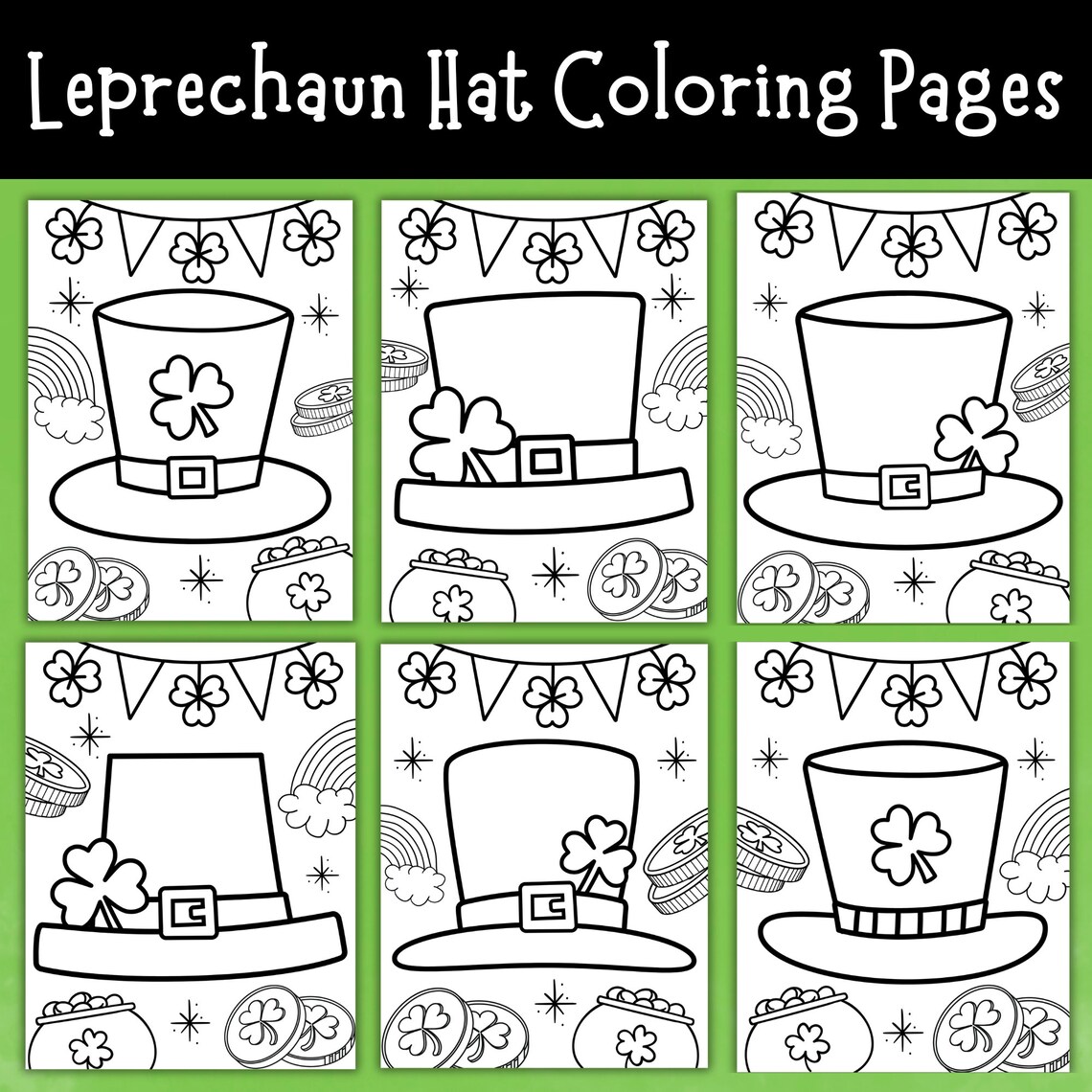 Leprechaun Hat Coloring Pages, Leprechaun Hat Printables, Printable St ...