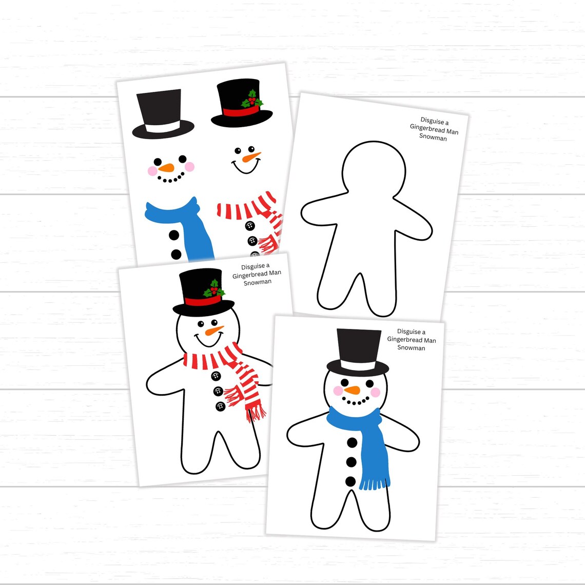 Disguise a Gingerbread Man Snowman, Printable Snowman Outfit, Winter ...