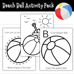 Beach Ball Coloring Pages Printable | Summer Activity Pack for Kids ...