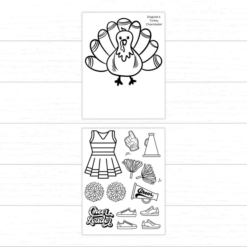 Disguise a Turkey Cheerleader, Cheerleader Turkey, Printable ...