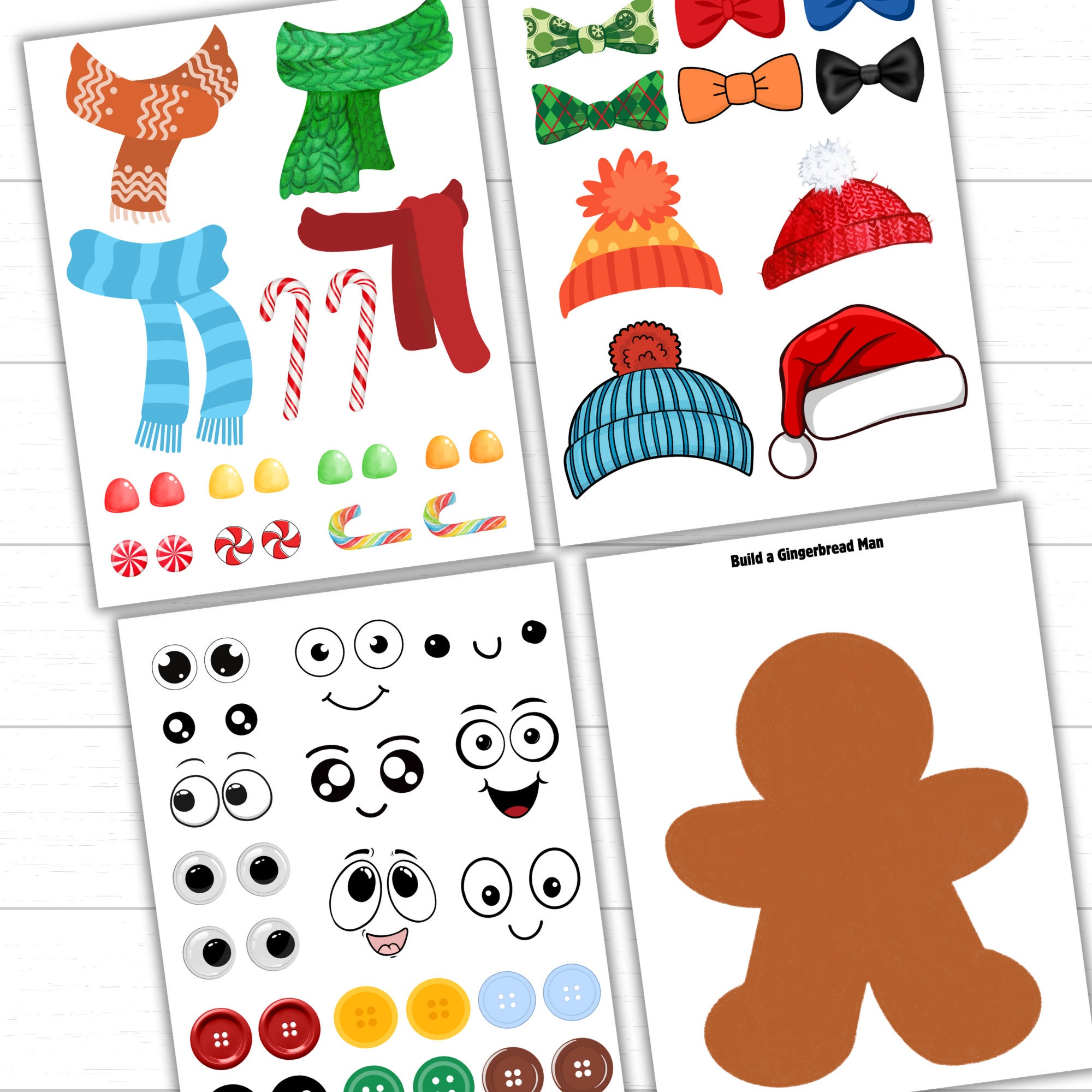 Build a Gingerbread Man Printable Set, Decorate a Gingerbread Man ...