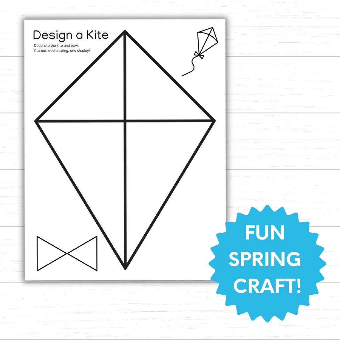 Design a Kite Printable, Decorate a Kite, Kite Craft, Spring Kite ...