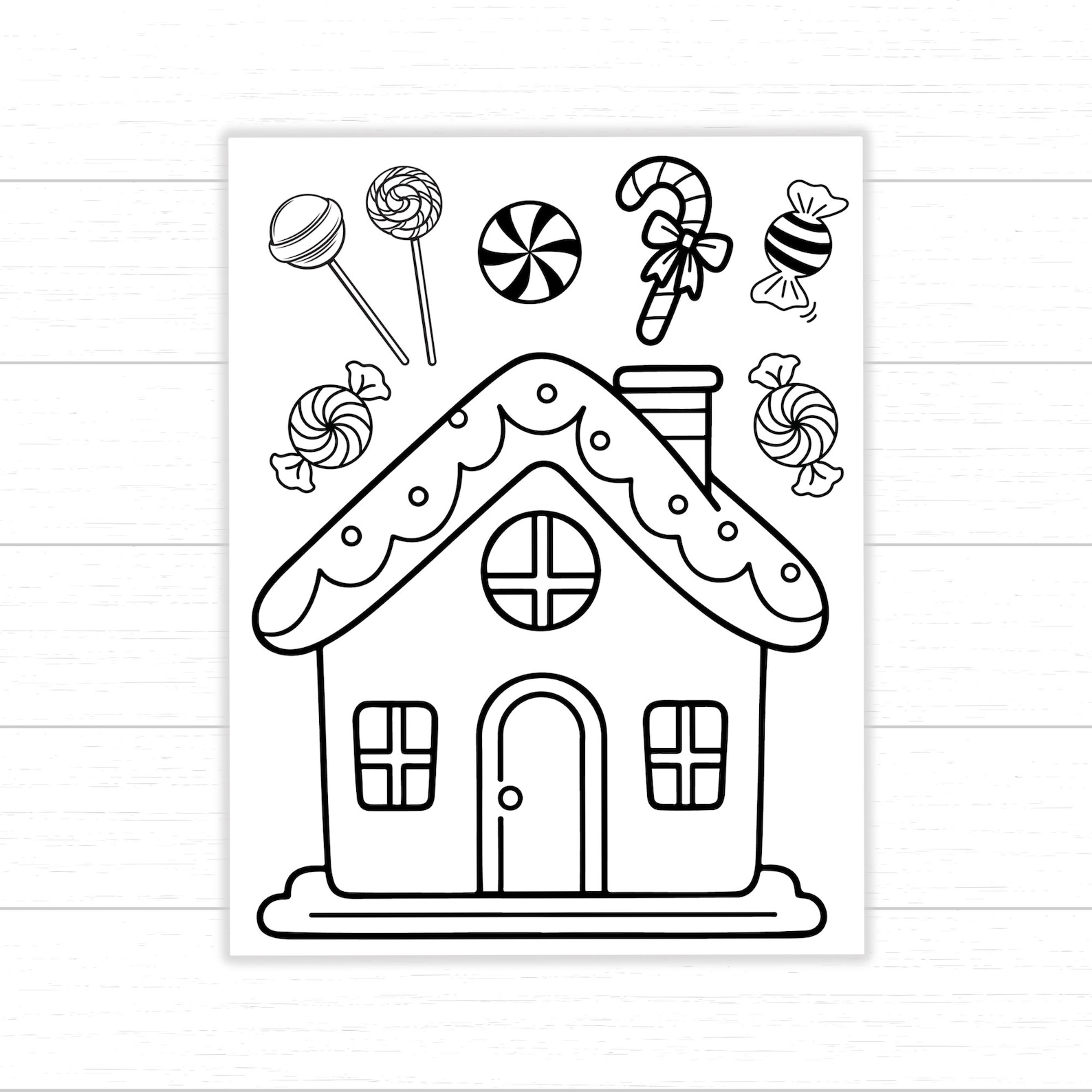Gingerbread House Coloring Pages, Christmas Coloring Pages for Kids ...