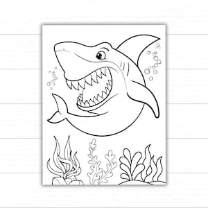 Printable Shark Coloring Pages for Kids, Ocean Themed Coloring Sheets ...
