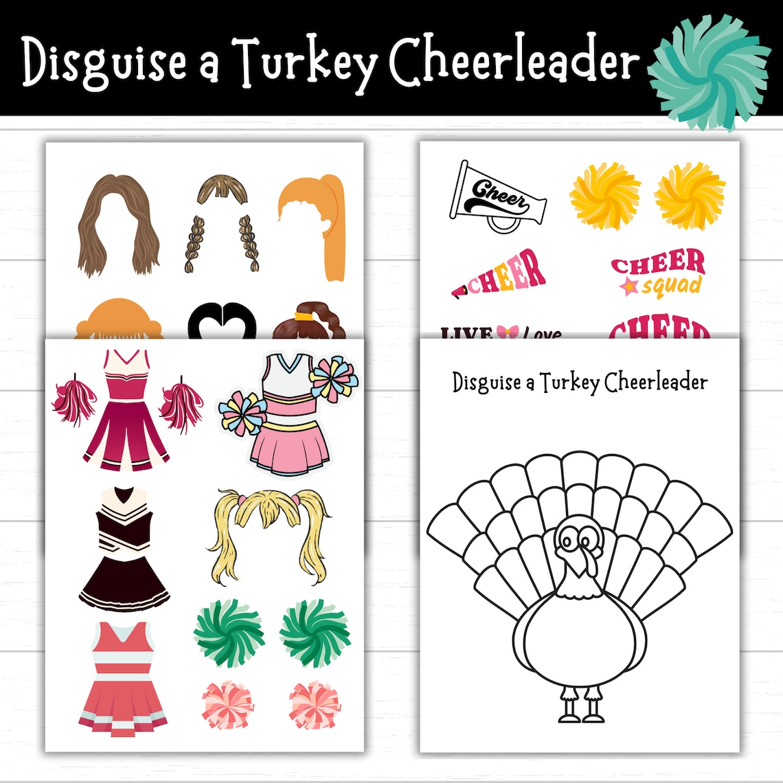 Disguise a Turkey Cheerleader, Cheerleader Turkey, Turkey in Disguise ...