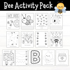 Bee Activity Pack, Printable Bee Activities, Activity Pack for Kids ...