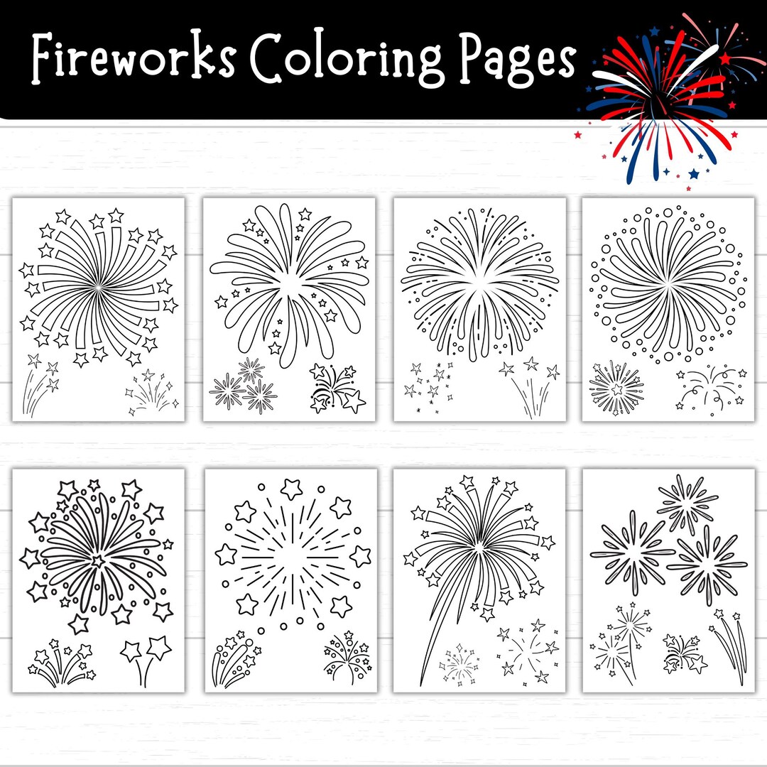 Printable Fireworks Coloring Pages for Kids, 4th of July Coloring Pages ...