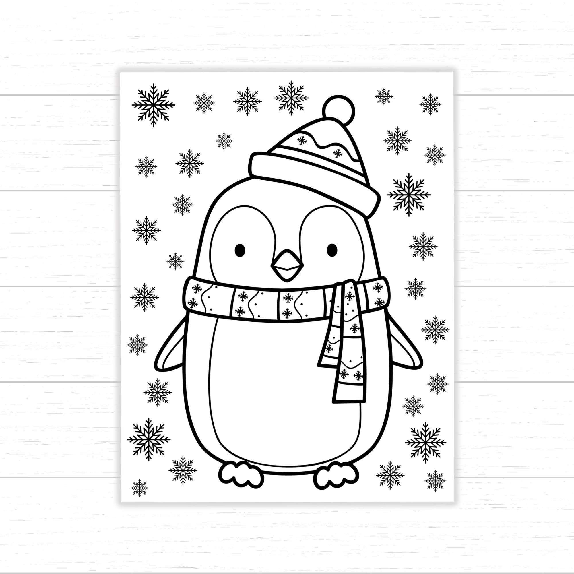 Christmas Penguin Coloring Pages, Winter Penguin Coloring Pages ...