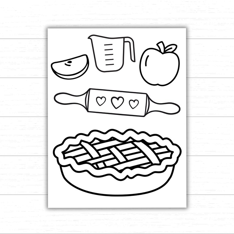 Apple Pie Coloring Pages Printable, Apple Activities, Fall Apple ...