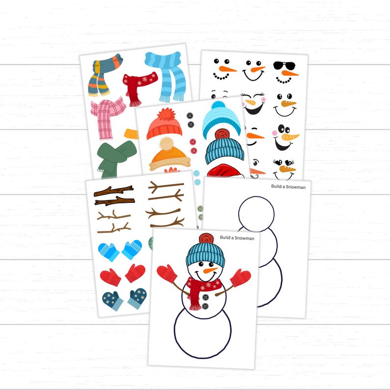 Build a Snowman Printable, Snowman Cut and Paste Printable, Printable ...