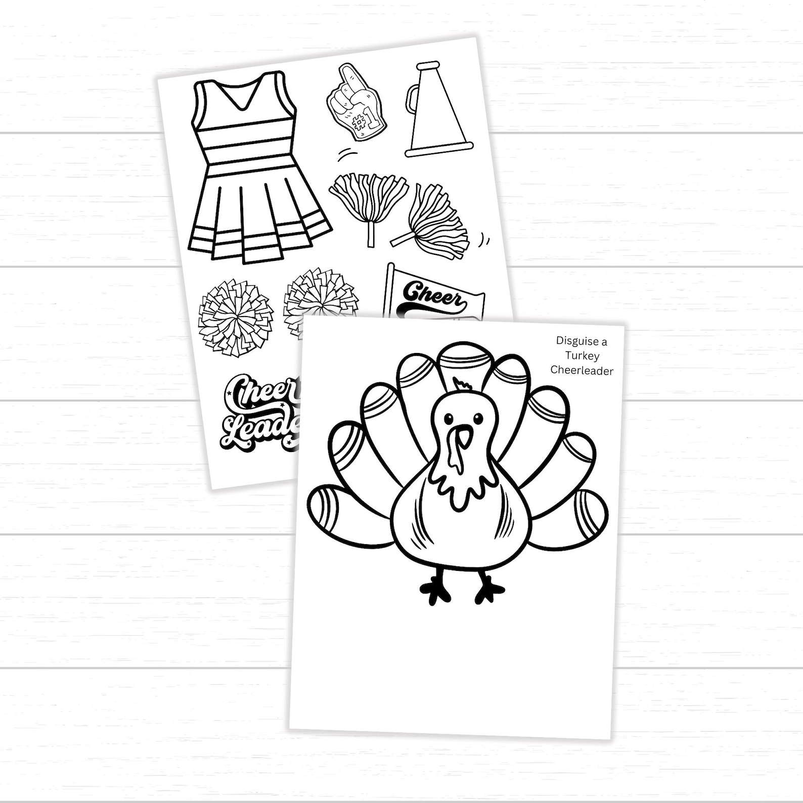 Disguise a Turkey Cheerleader, Cheerleader Turkey, Printable ...