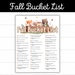 Fall Bucket List Printable for Kids, Autumn Bucket List, Fall Checklist ...