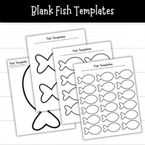 Printable Blank Fish Templates Pack, Kids Fish Craft Activity, Ocean ...