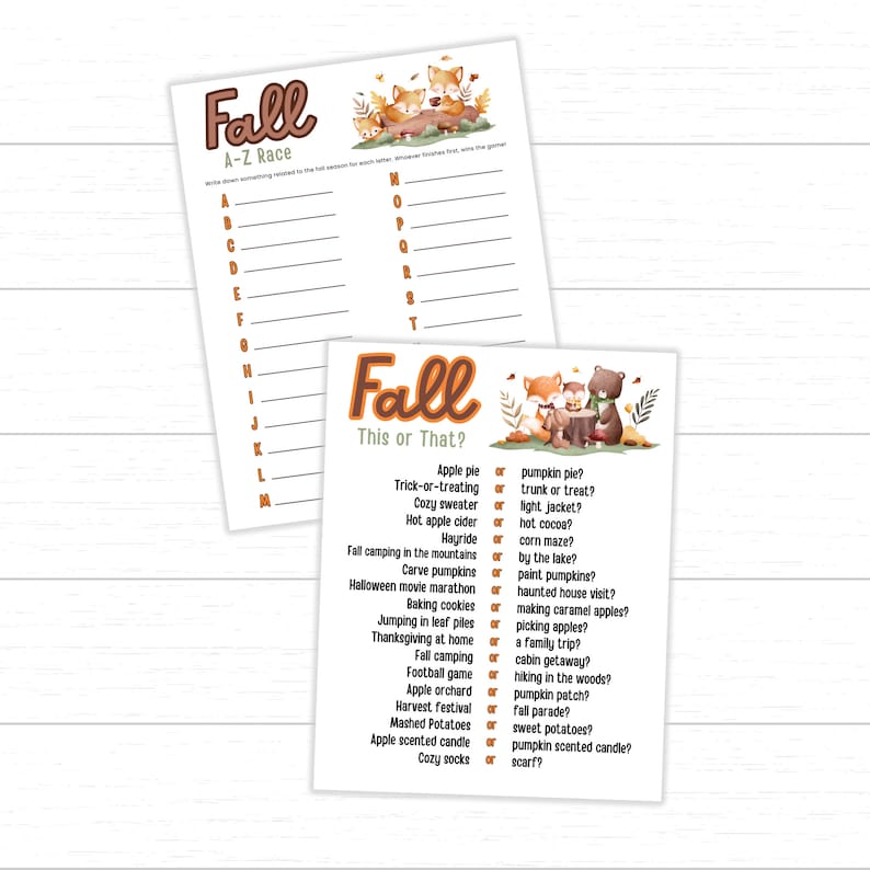 Fall Activity Pack for Kids, Printable Fall Bundle, Fall Games for Kids ...