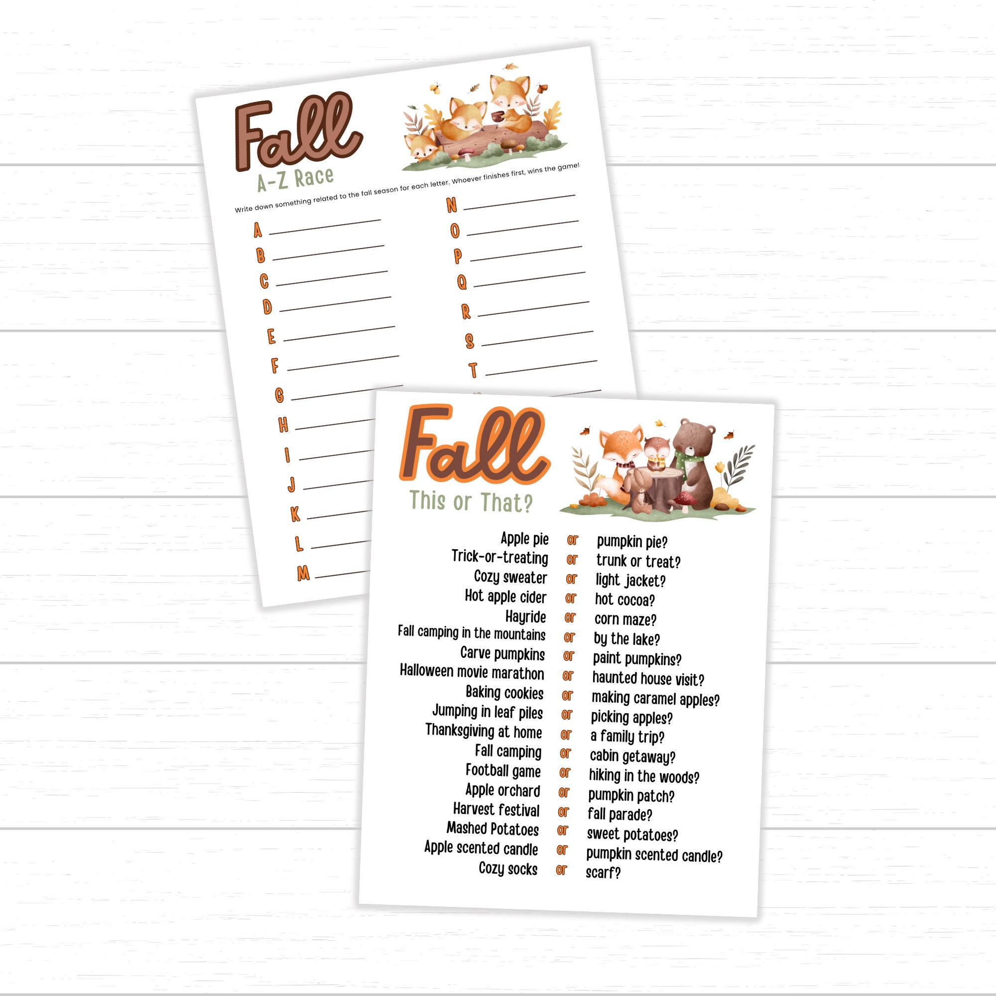 Fall Activity Pack for Kids, Printable Fall Bundle, Fall Games for Kids ...