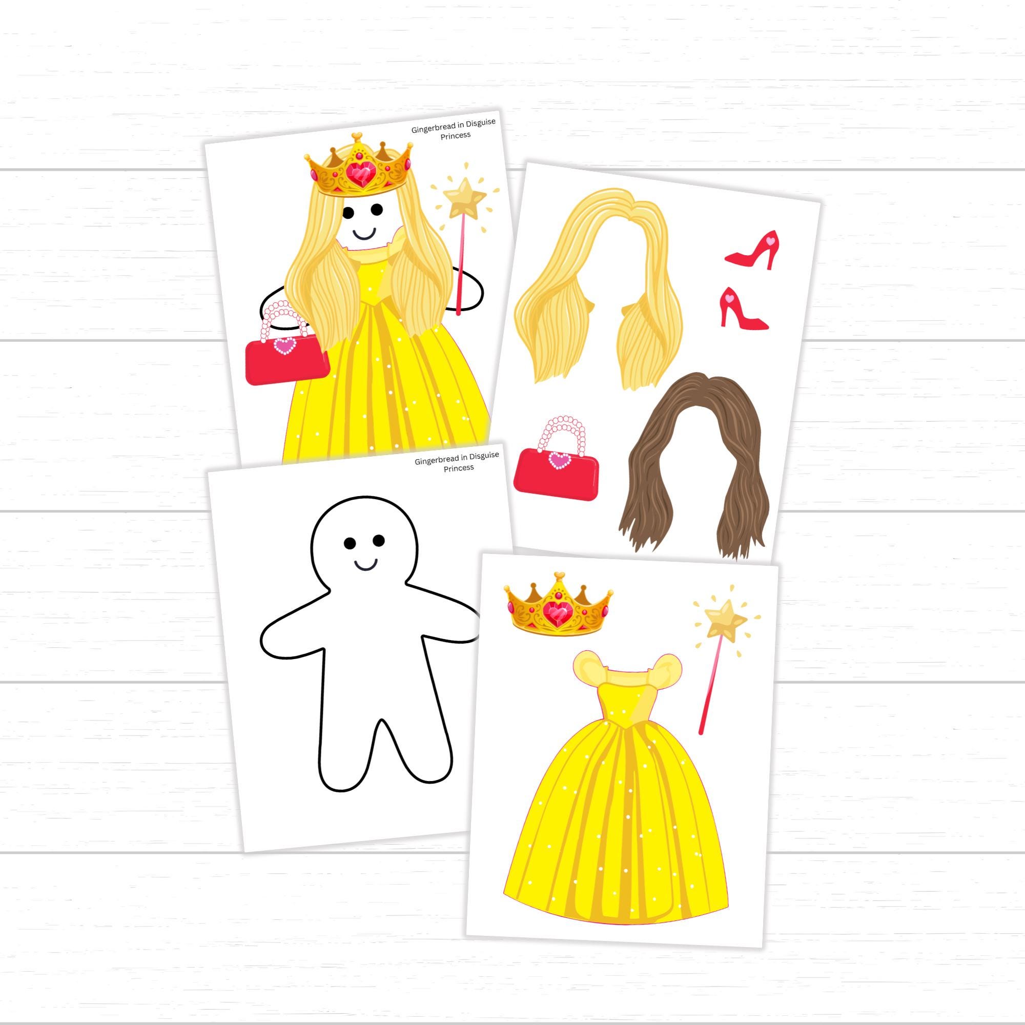 Disguise a Gingerbread Princess, Princess Craft for Kids, Printable ...